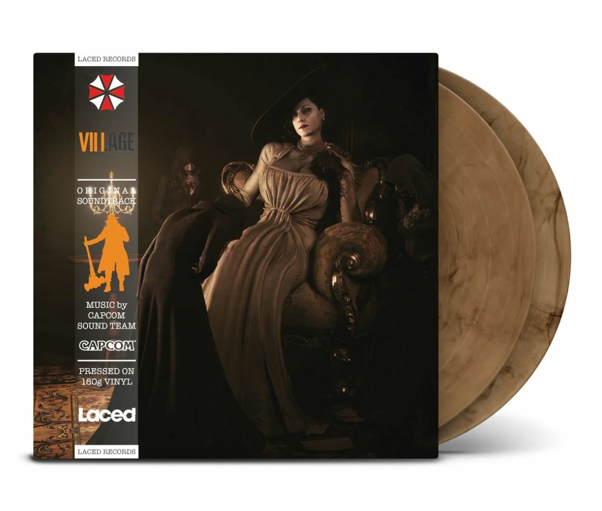 Resident Evil 8 Village OST (1000шт в мире Ochre with Black Smoke USA Limited Soundtrack) Цвет: Охра с Черным Дымом, Виниловая Пластинка, Саундтрек Capcom Обитель Зла