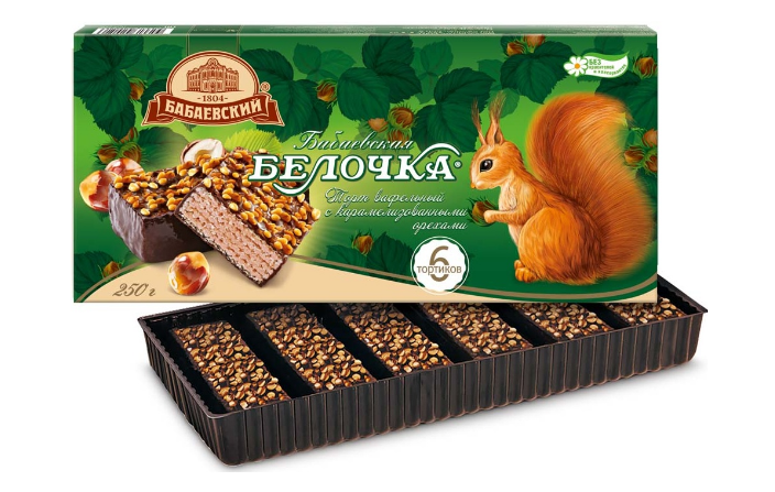 Торт вафельный Бабаевский, Белочка, 250 гр