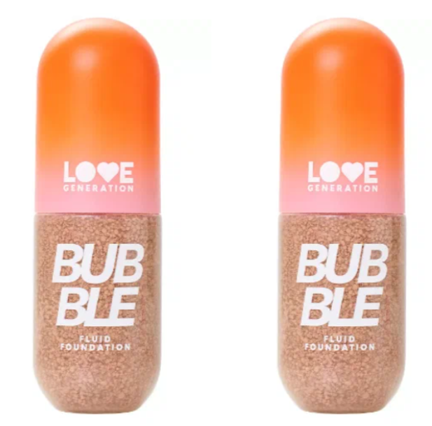Тональный флюид Love Generation Bubble, тон 02 бежевый, 40 мл, 2 шт