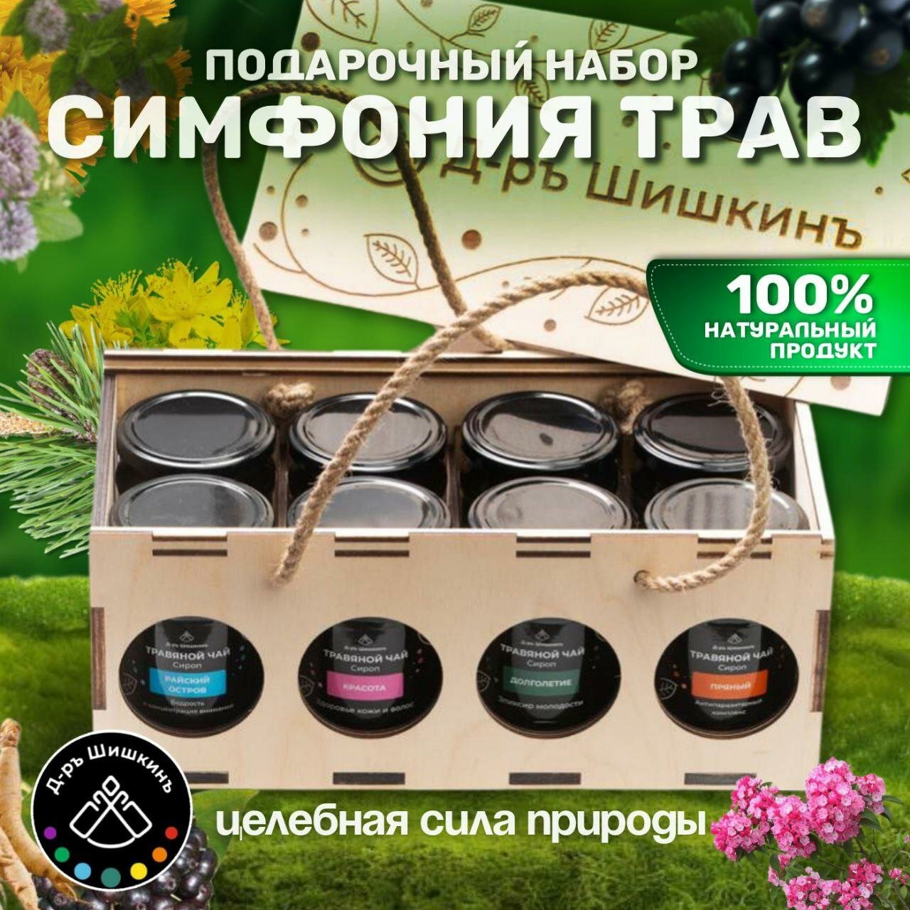 Подарочный набор Симфония трав (сироп на травах). Д-ръ Шишкинъ