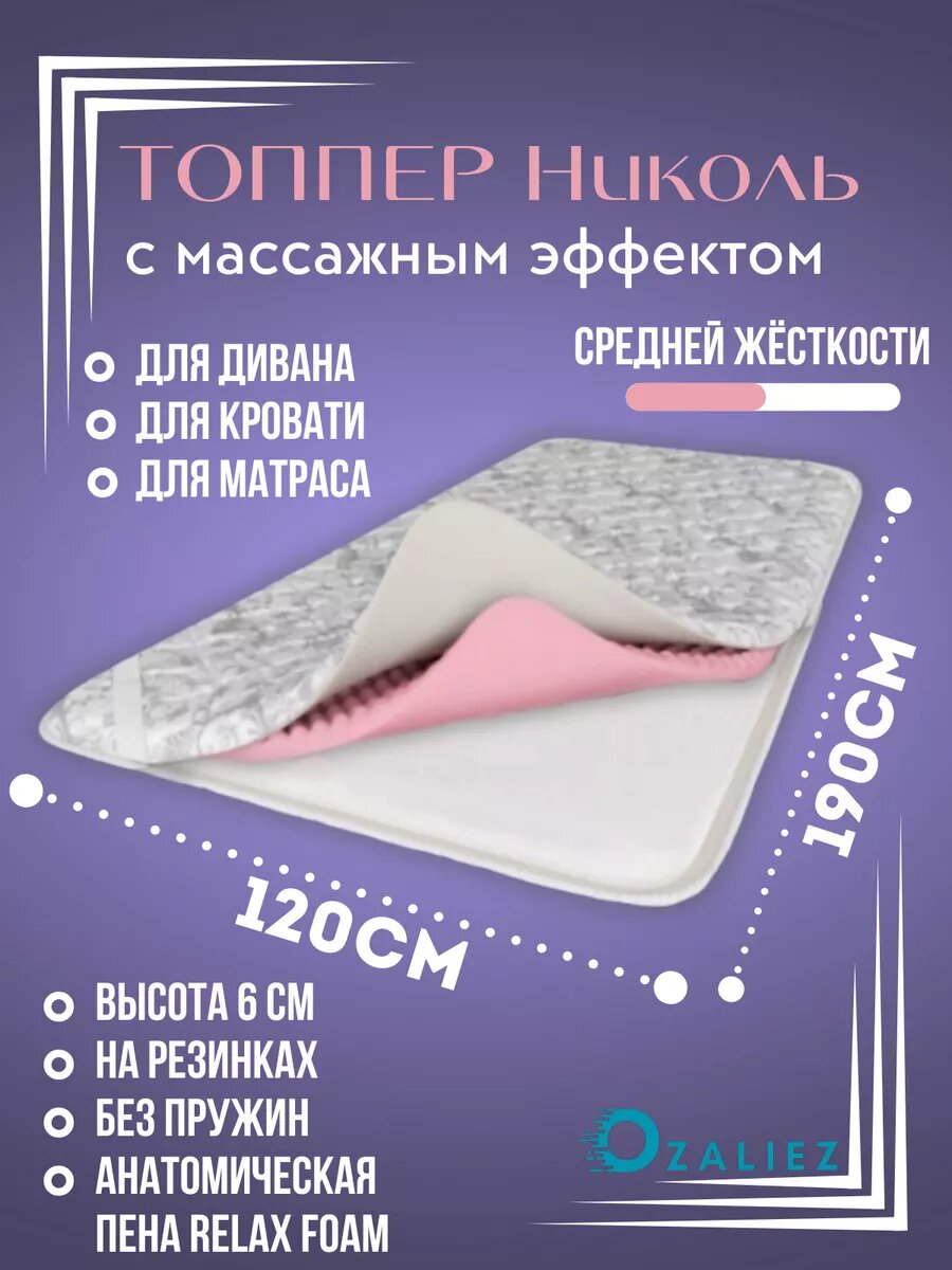 Матрас топпер 120x190 см Николь