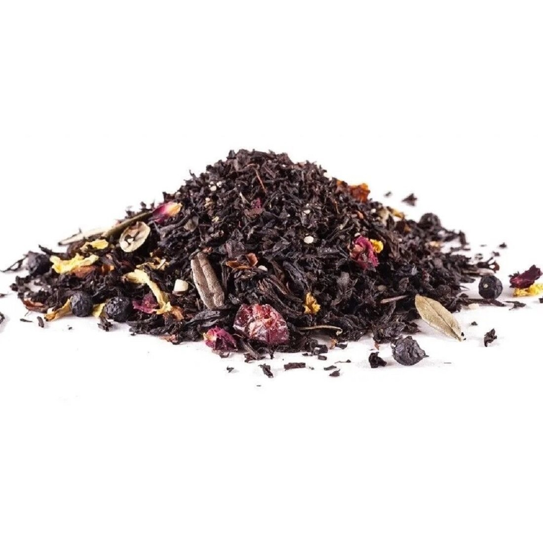 Черный чай с морошкой (25 гр) Ягодами красной рябины, черемухи, шиповника, брусники и медовыми гранулами