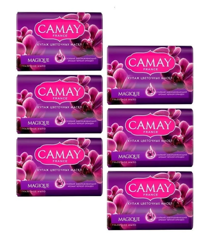 Мыло CAMAY MAGIQUE черная орхидея 85гр х 6 шт