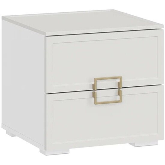 Тумба Трия Стелла прикроватная Белый Холст/Белый Жемчуг