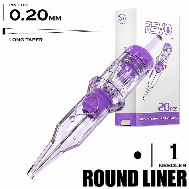 Картриджи для тату и татуажа EZ INKin REVO PMU 0.20/01 RLLT Round Liner NaNo, 20шт