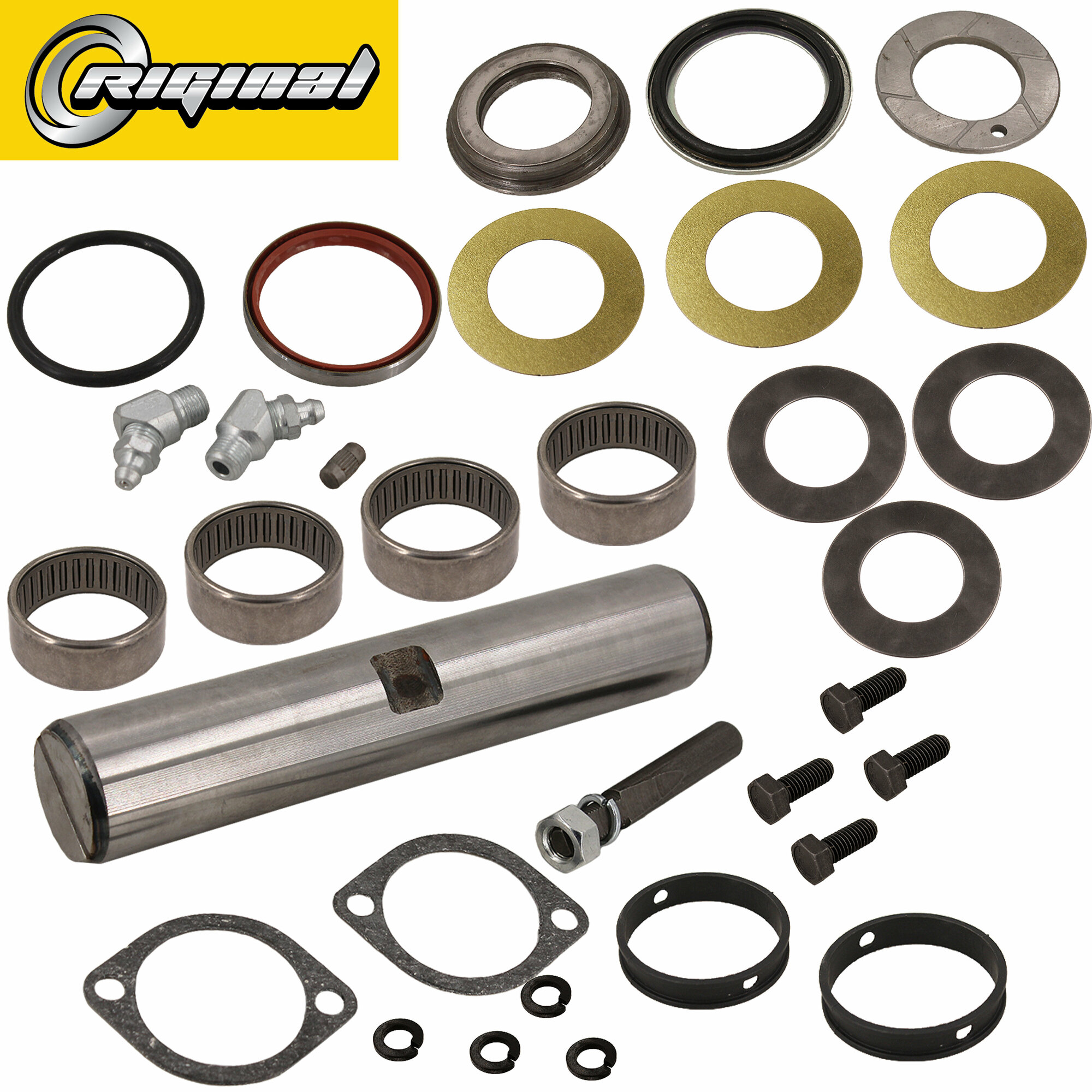 Шкворень в сборе для а/м КАМАЗ 53205 Евро в сборе (полный комплект на кулак) Riginal