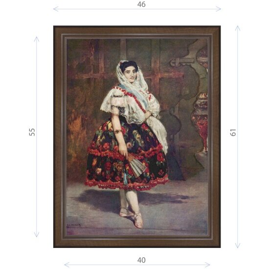 Картина Декор Депо Эдуарда Мане Лола из Валенсии Матовая бумага в раме без стекла 61х46 см, DDK53703E21W40H55P24