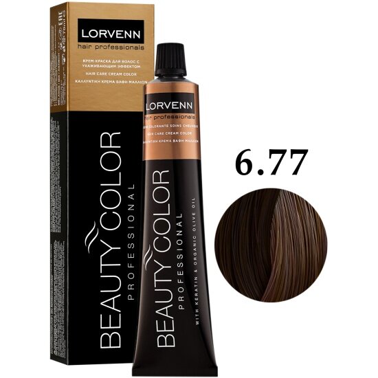 Краска для волос Lorvenn Beauty Color Professional, тон 6.77