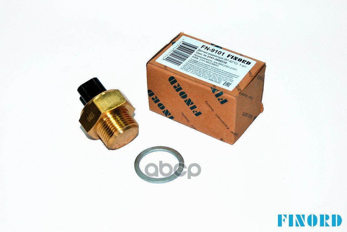 Датчик включения вентилятора ВАЗ 2103-2107, Волга, ГАЗель (87-82 °С) FINORD арт. FN-9101