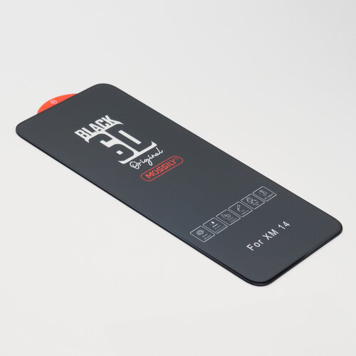 Защитное стекло 9H Black для Xiaomi 14, черная рамка т/у