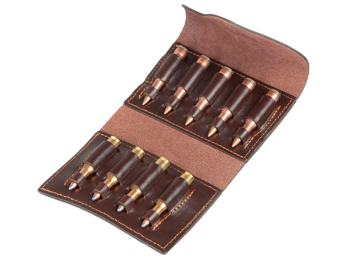 Подсумок патронташ VEKTOR кожа двухрядный на 9 нарезных патронов