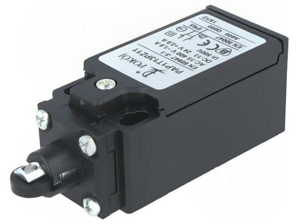 Выключатель POKOJ PAP1T13PZ11, Концевой выключатель, пластмассовый ролик d10,5мм, NO + NC, 10А, 1шт