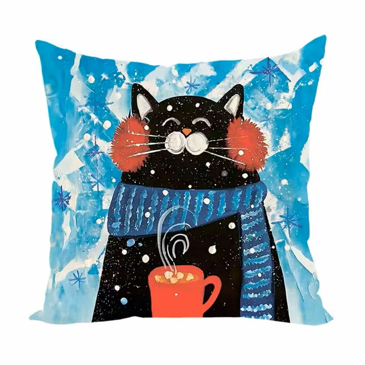 Чехол для подушки Коржик полосатый шарфик 40х40 велюр