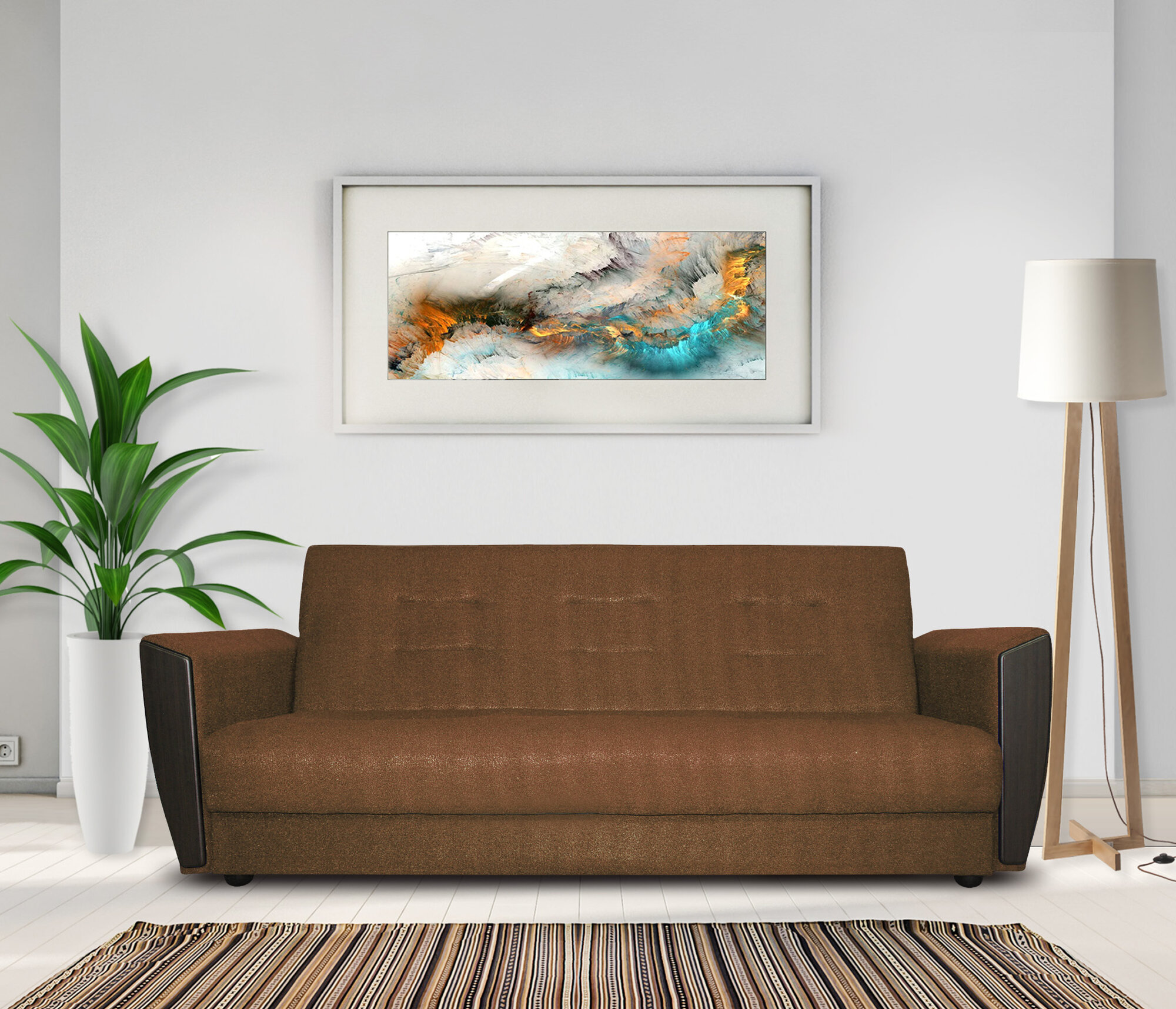 Диван кровать FotoDivan лира люкс Астра 120 коричневый (LUX) независимый пружинный блок