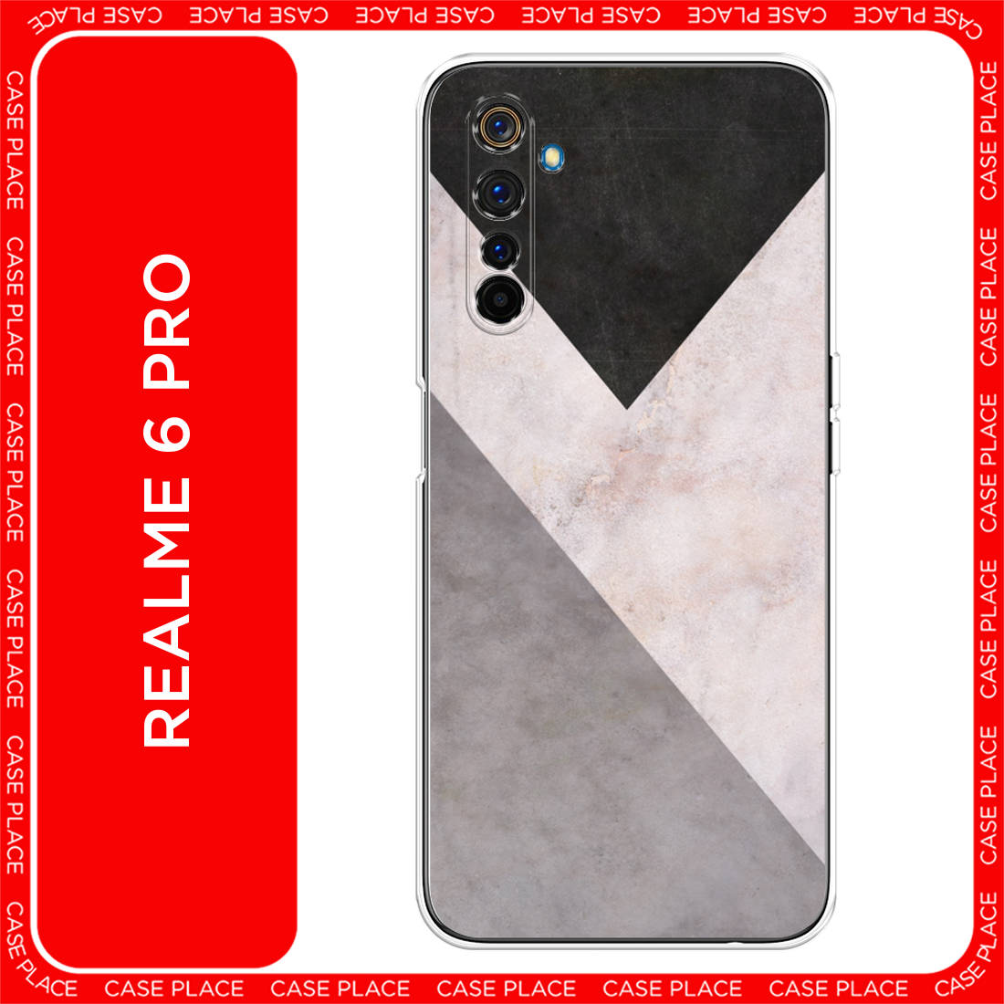 Чехол на Realme 6 Pro / Реалми 6 Про с принтом Геометричный мрамор