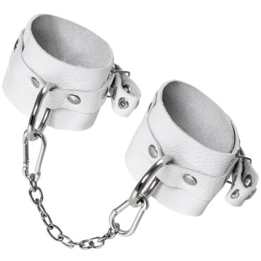 75311 Pecado BDSM Наручники мягкие с люверсами, белые. Из натуральной кожи