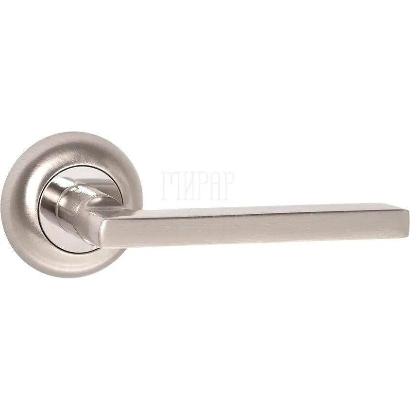 Дверная ручка Ajax (Аякс) на круглой розетке "POLO" матовый никель