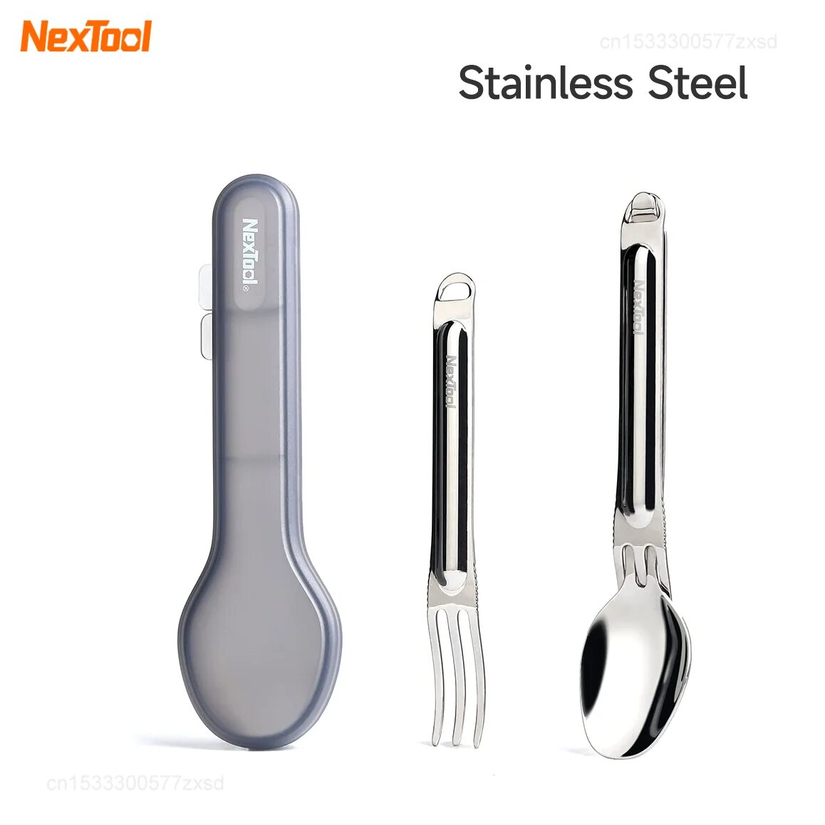 NexTool Титановые столовые приборы 2 в 1 Stainless Steel