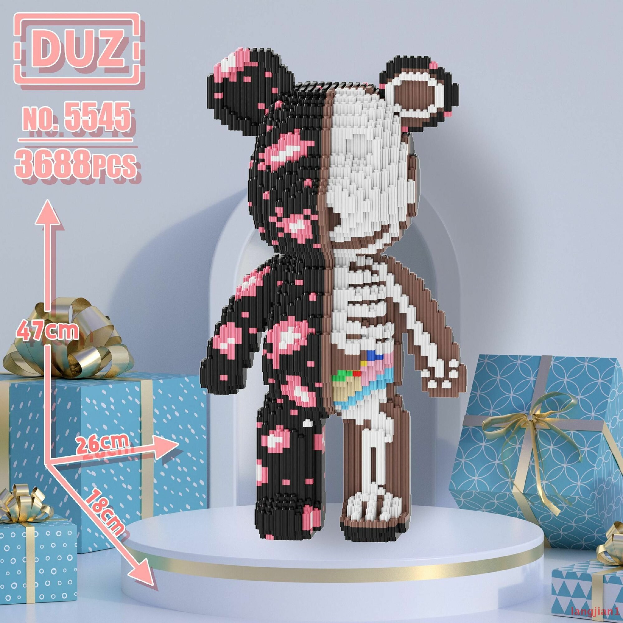 DUZ конструктор /3D KAWS игрушка-медведь