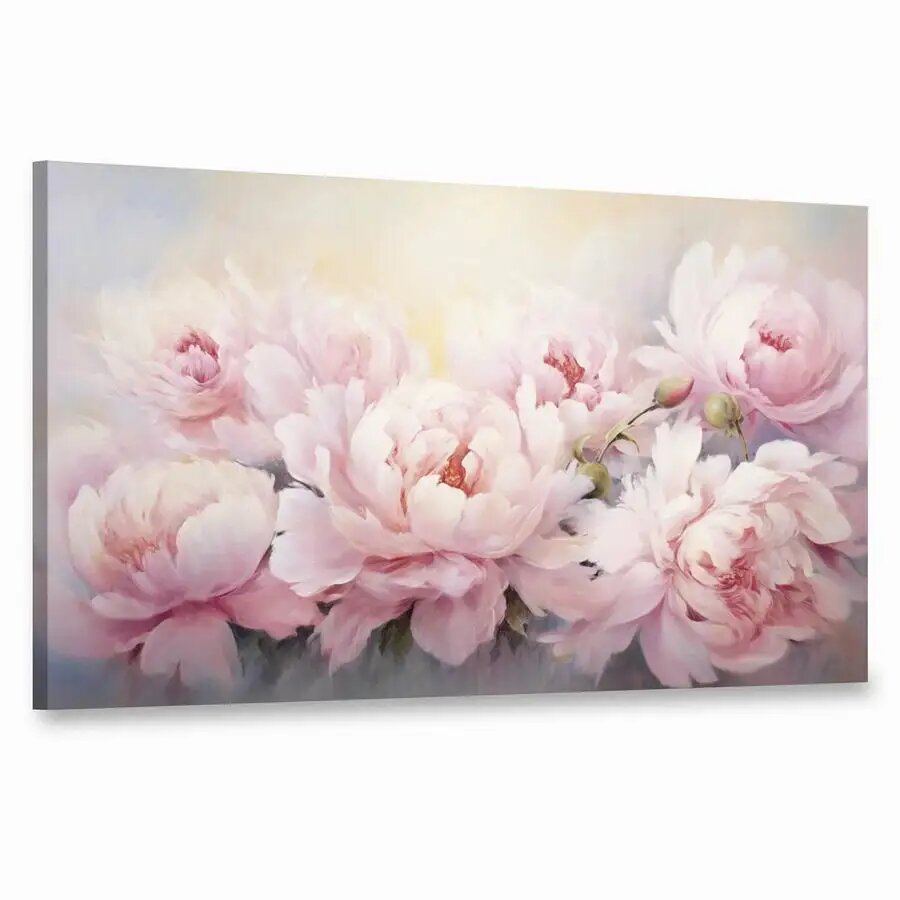 Алмазная картина "Розовые пионы", 40x80 см, FC8891