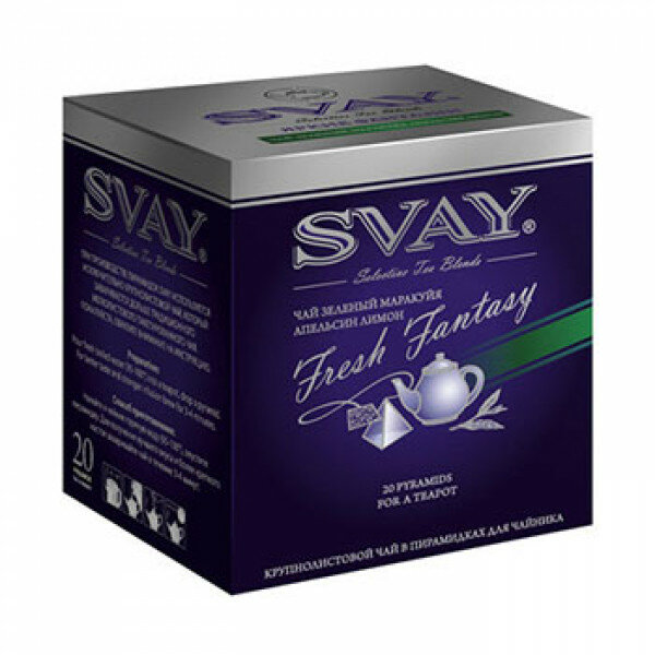 044077 Чай Svay зелёный маракуйя, апельсин. лимон 20*4 гр.