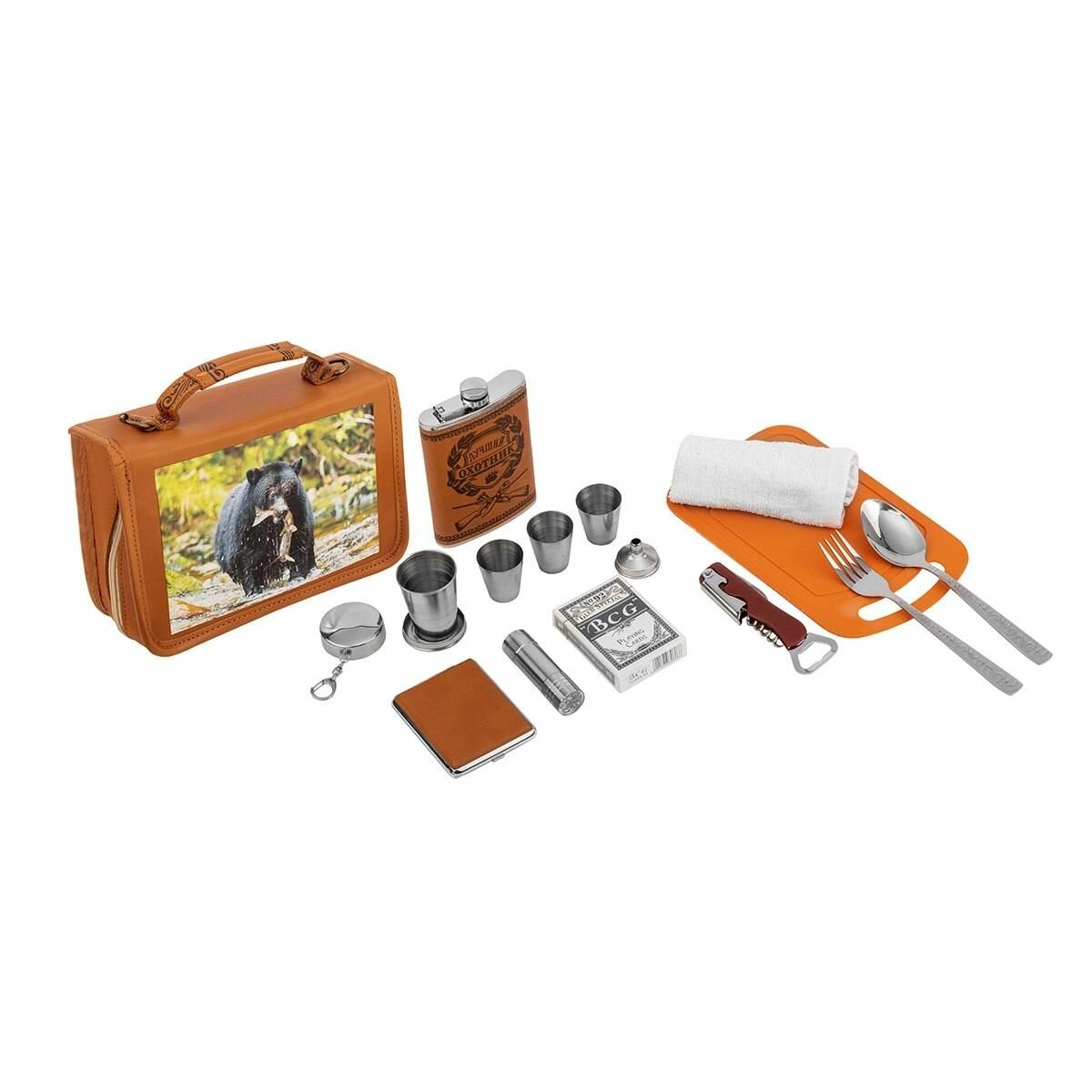 Набор в сумке-чехле Helios Медведь черный (HS-2023-PB-2-B)