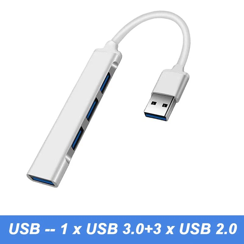 ULOOPKY USB 3.0 концентратор 4 порта Silver-USB