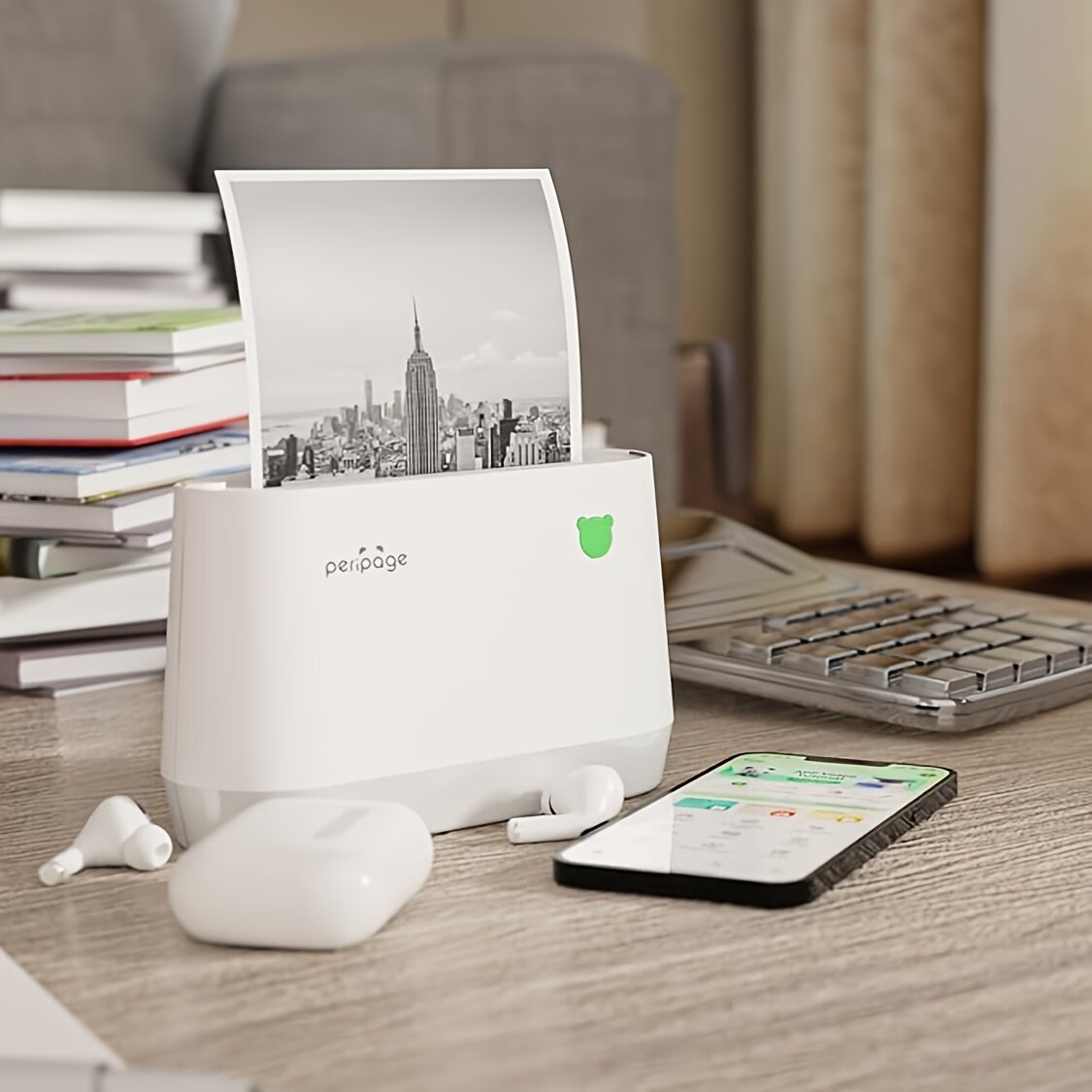 PeriPage A9 MAX Мини портативный термопринтер, беспроводной принтер для телефона, совместимый с iOS и Android, поддерживает ширину печати 2/3/4 дюйма