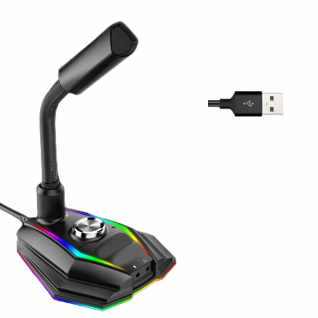 Проводной микрофон M2 RGB USB cool microphone, подарочное издание