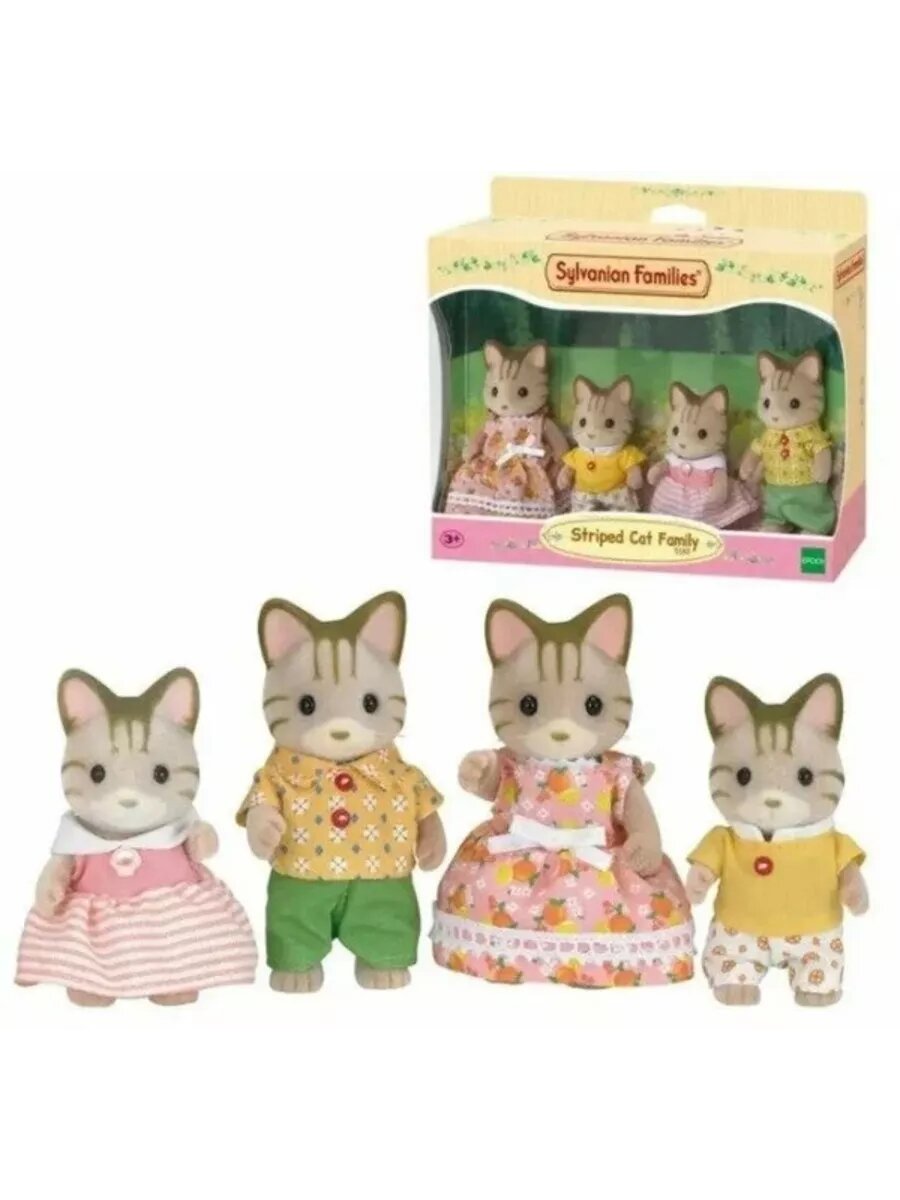 Набор Sylvanian Families "Семья Полосатых Кошек"