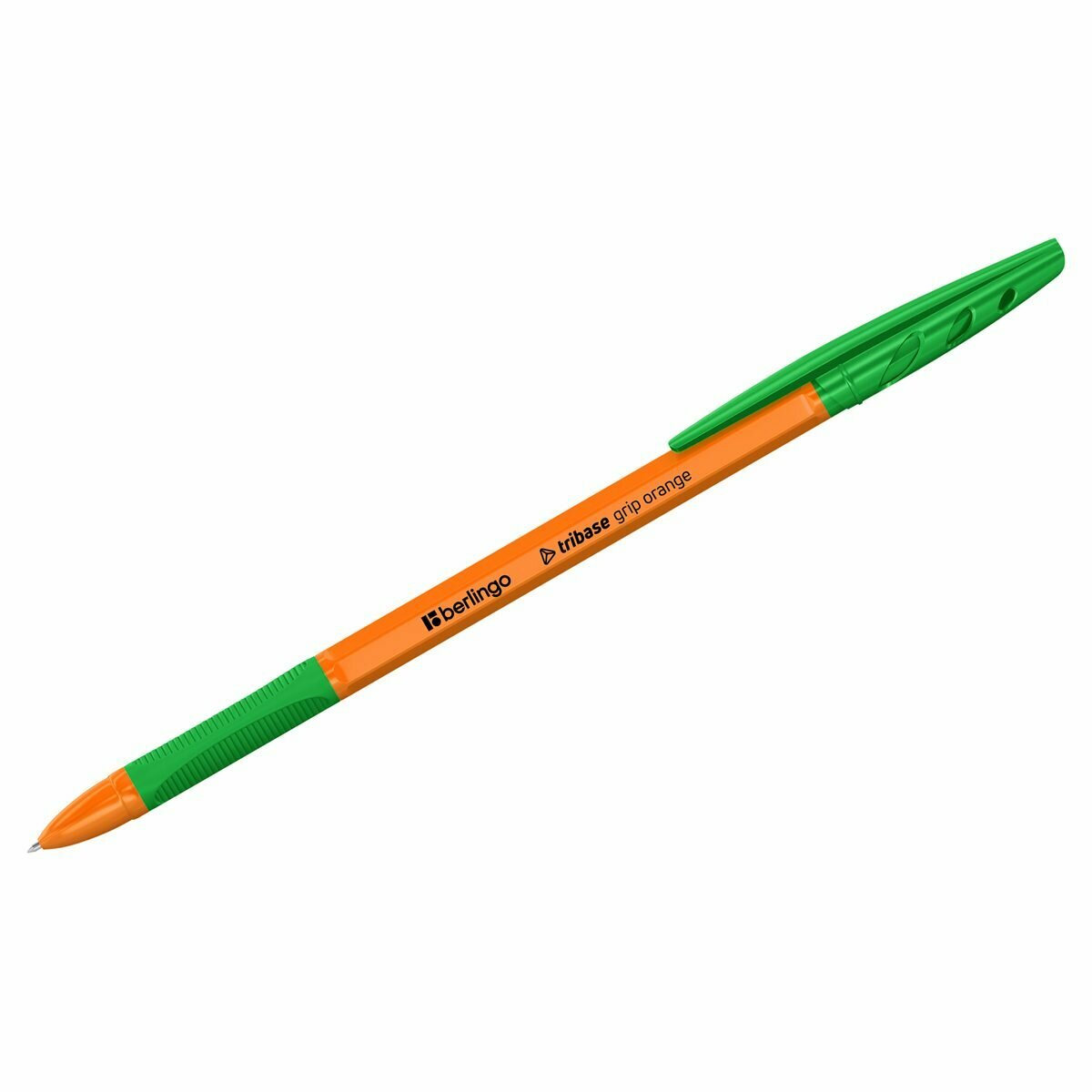 Ручка шариковая Berlingo Tribase grip Orange (0.5мм, зеленая) (CBp_70961), 2000шт.
