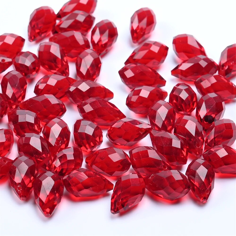 Хрустальные бусины-капли 50 шт. Красный, 6x12mm 50pcs, H204