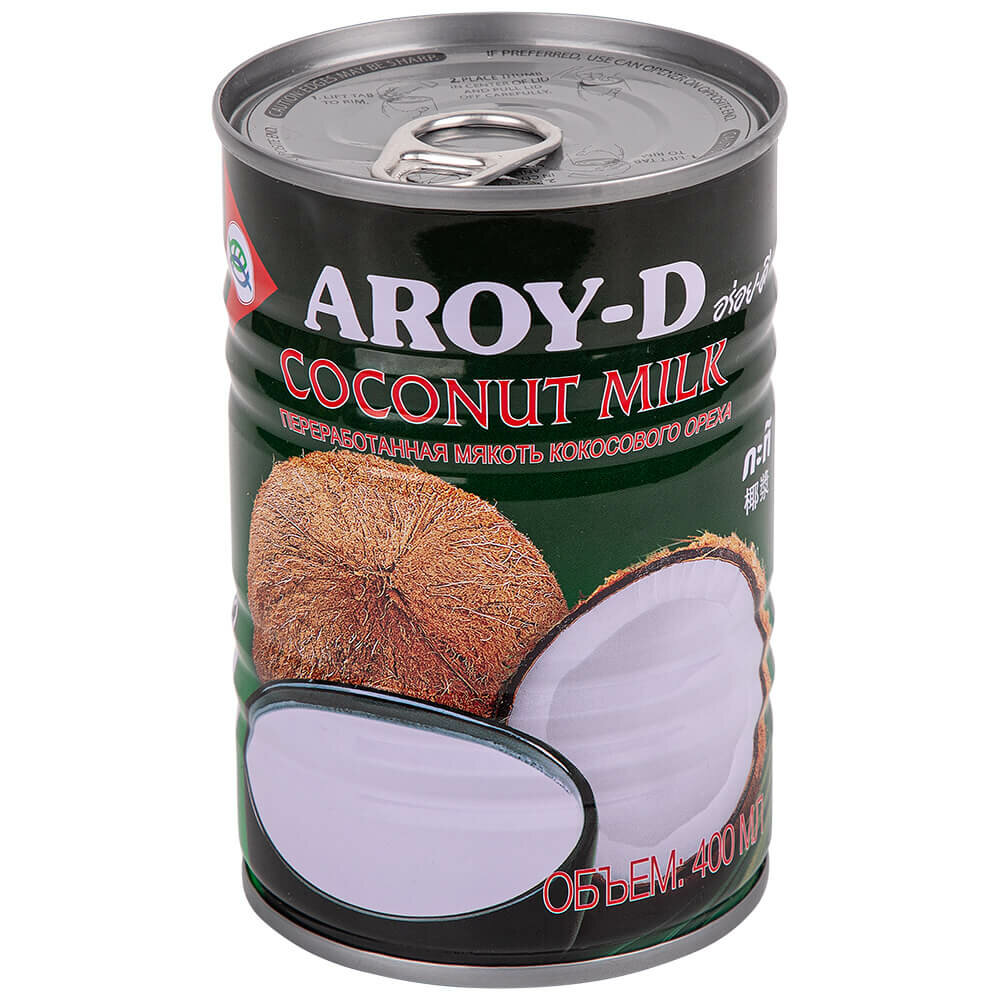 Кокосовое молоко AROY-D Coconut Milk (переработанная мякоть косового ореха), 400 мл