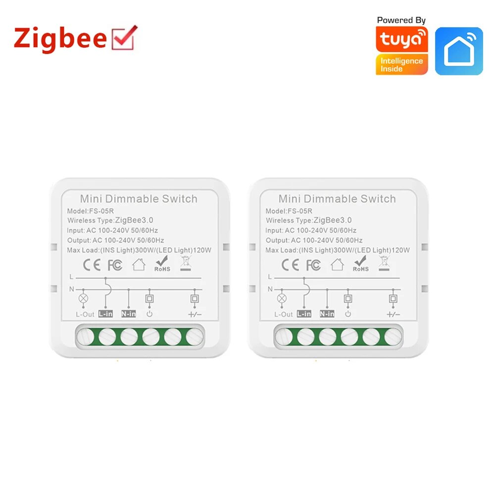 Модули диммера Tuya Smart WiFi/ZigBee, светодиодные фонари, переключатель с регулируемой Zigbee 2PC