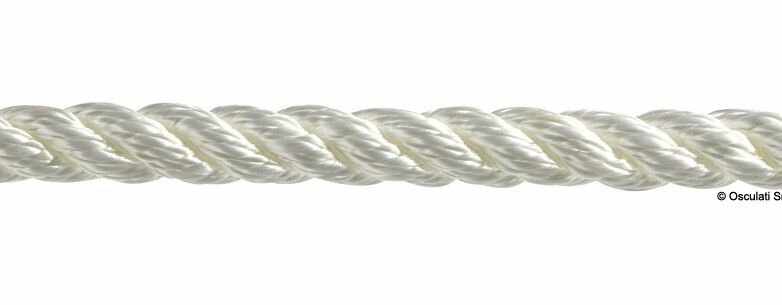 Трос швартовочный Osculati трехпрядный, 16мм, белый, 1 метр