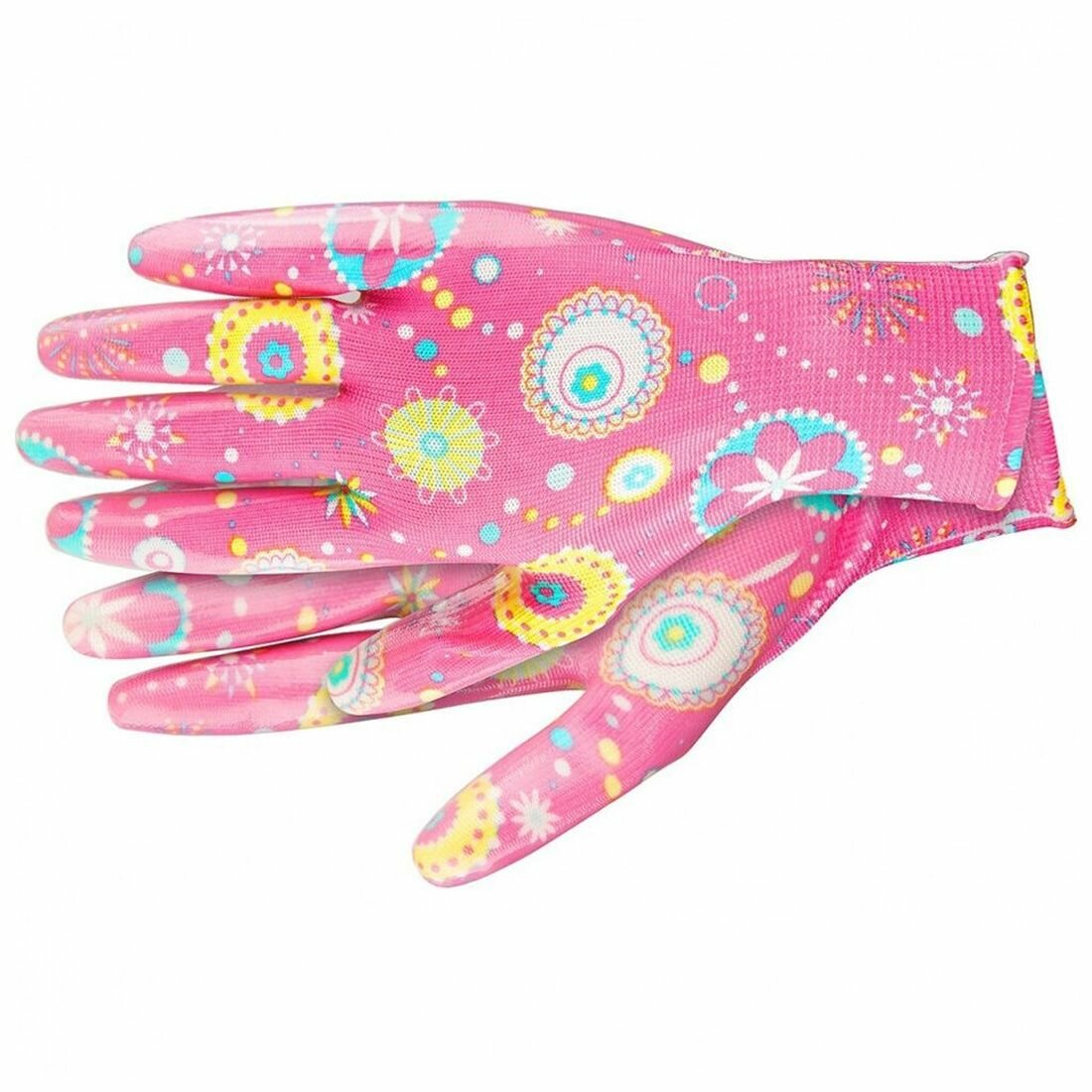 Перчатки садовые из полиэстера с нитрильным обливом, красные, S PALISAD 67744 (цена за 1 пару)