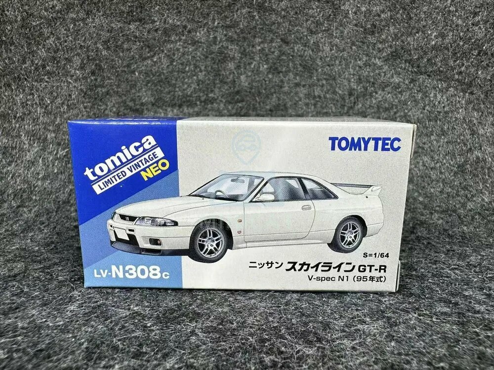 Машинка Tomytec Tomica TLV 1/64 2024/09 LV-N308c NISSAN GT-R R33 White Die-cast Alloy Car Model Collection Display Gift TJ
