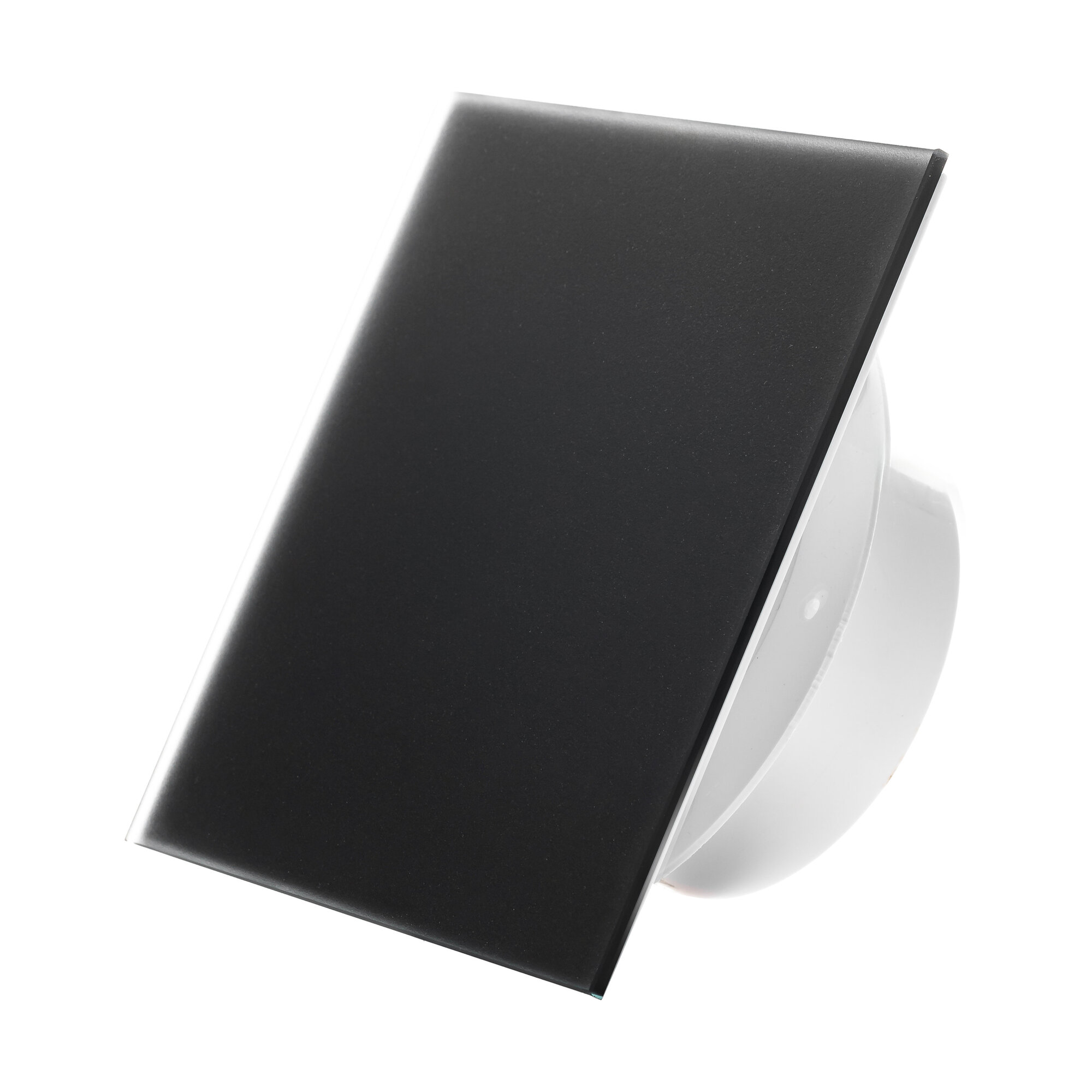 Вытяжной тонкий вентилятор SlimVent МV 100, стекло квадрат черный матовый