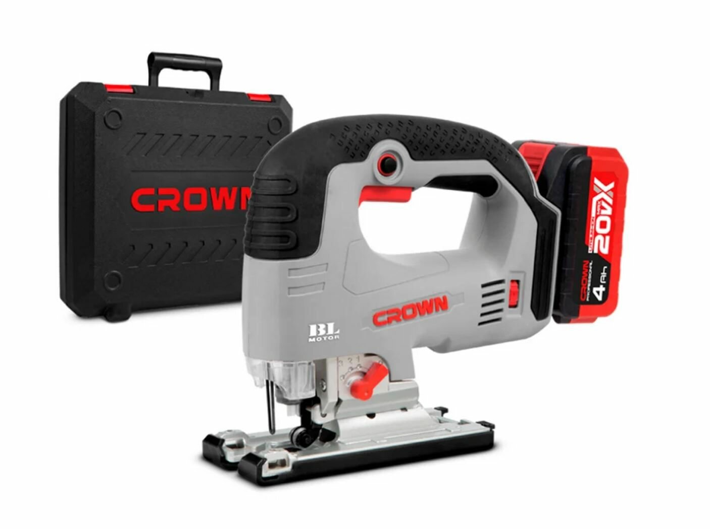 Аккумуляторный лобзик CROWN CT25003HX-4 BMC 20 В 26 мм с АКБ И ЗУ