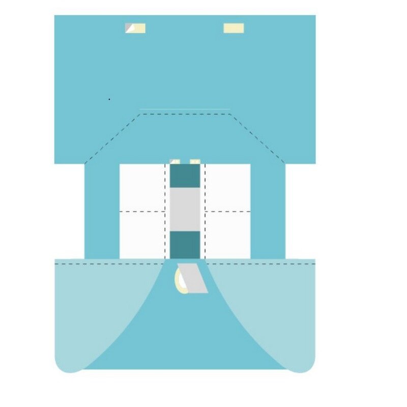 Простыня одноразовая гекса Т-образная для абдоминально-промежностной области, плотность 75 г/м2, стерильная