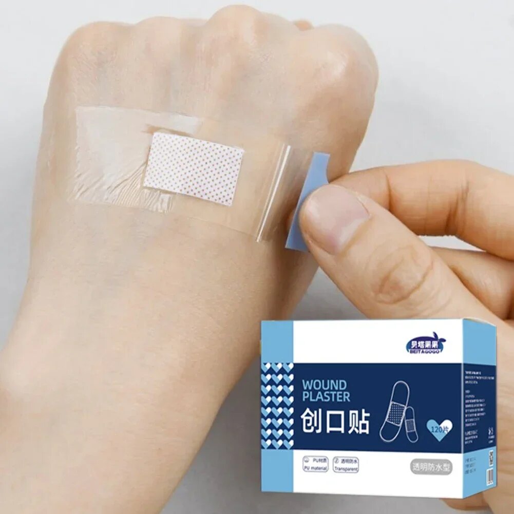 Прозрачные водонепроницаемые пластыри Woundplast 120 шт.