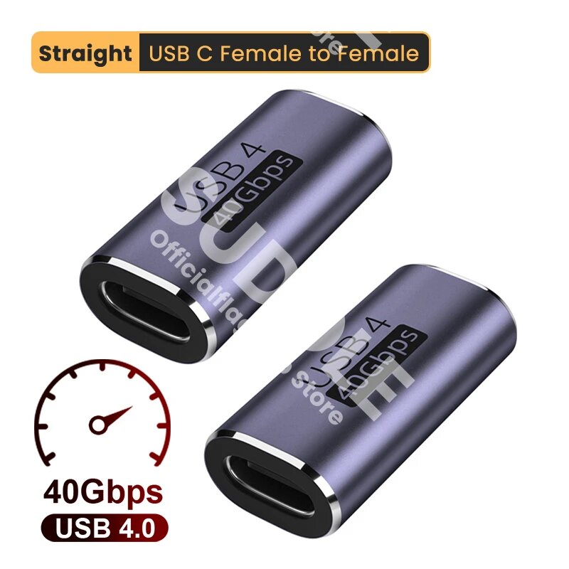 USB4.0 40 Гбит/с OTG-адаптер Thunderbolt3 8K при 60 Гц 100 Вт 5A Конвертер USB C для быстрой зарядки типа C Адаптер данных USB C для Macbook USB4.0 Straight