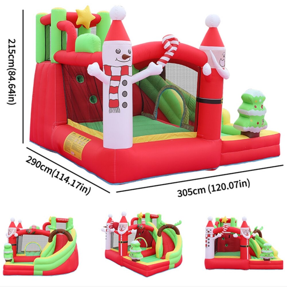 Детский надувной замок с горкой и батутом, Надувная складная игровая площадка