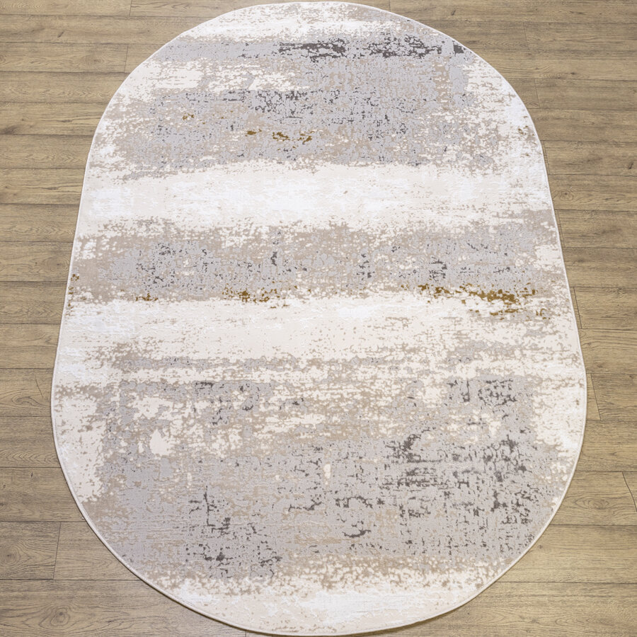 Ковер, Овал, Бежевый, Серый, Золотисто-жёлтый, Современный, на пол, в гостиную, спальню, в ассортименте (150 см. на 300 см.)
