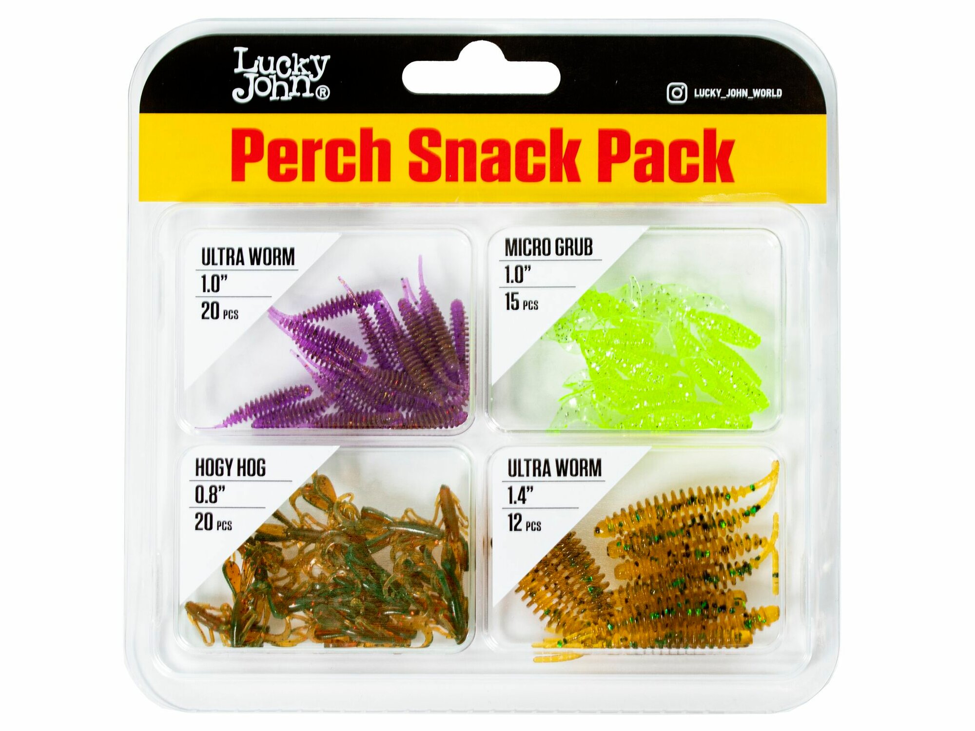 Приманки рыболовные силиконовые Твистеры и слаги съедобные lucky john Pro Series Perch Snack Pack 04 SET/Mix Packнабор снастей для зимней и летней рыбалки резиновые рыбки, искусственные наживки