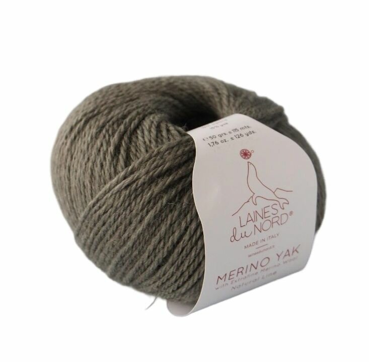Пряжа Laines du Nord Merino Yak 10 грязно-серый (50г/115м, упаковка 10 мотков)