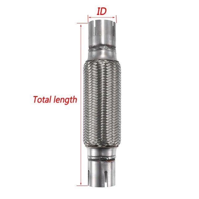 Высокотемпературный гофрированный выхлопной патрубок из нержавеющей ID32MM, Woven steel, L200MM