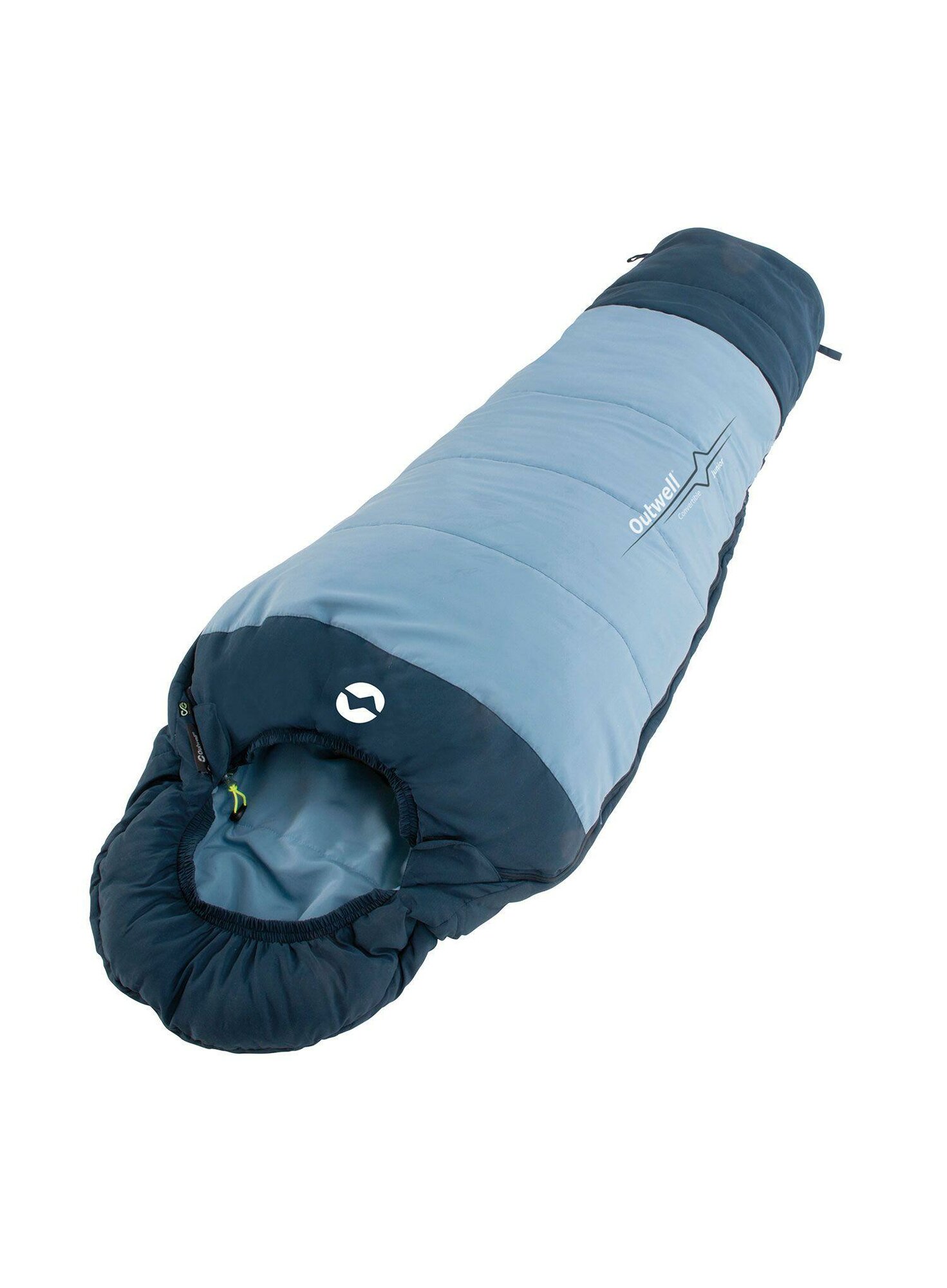 Decathlon Детский спальный мешок Outwell Convertible Junior (120-150 см), удлиняемый, форма мумии, синий