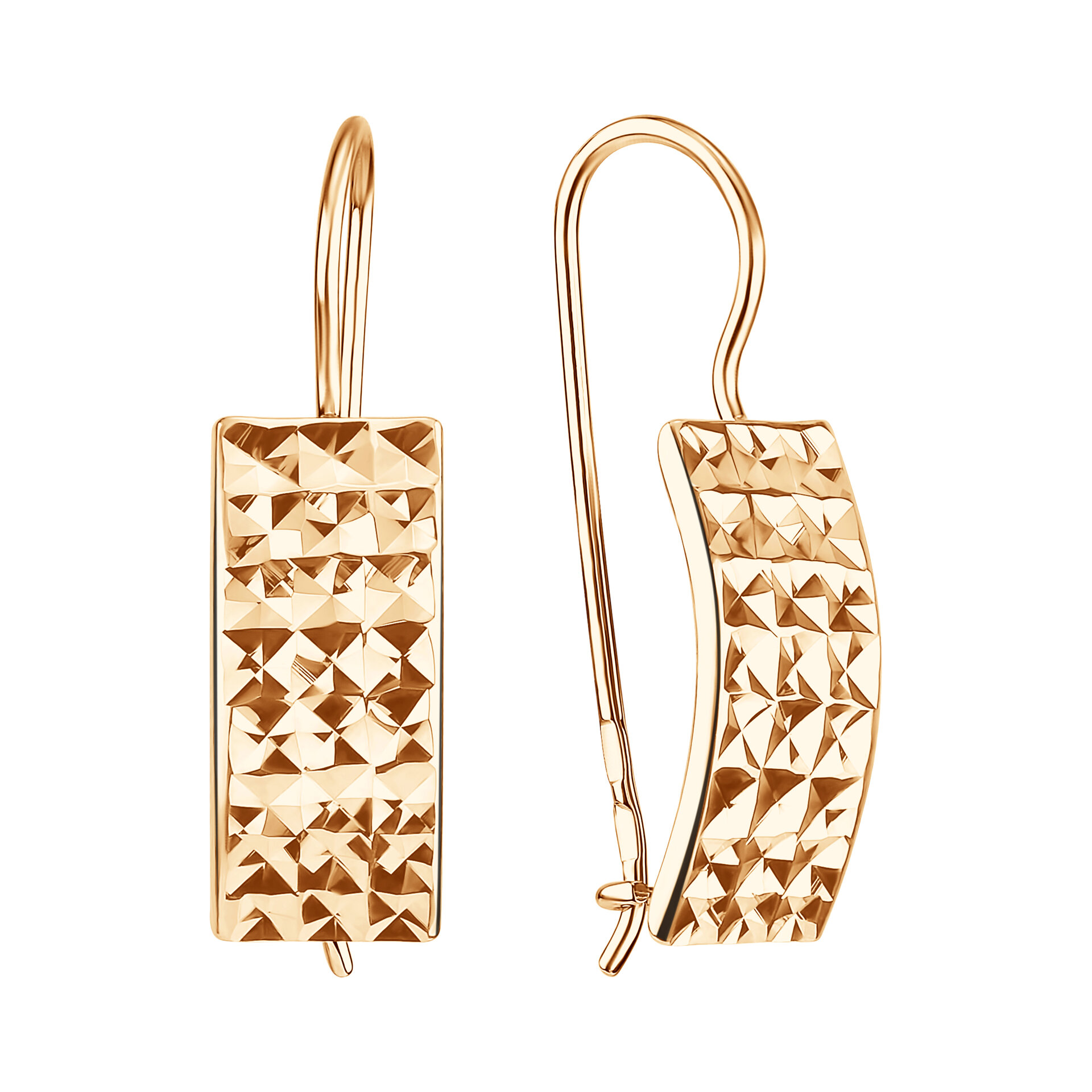 Серьги, красное золото, 585 проба