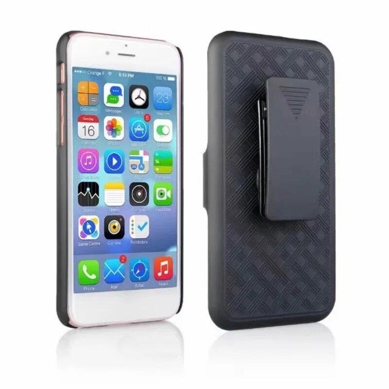 Черный гибридный чехол Defender для iPhone 13 Pro Max с зажимом